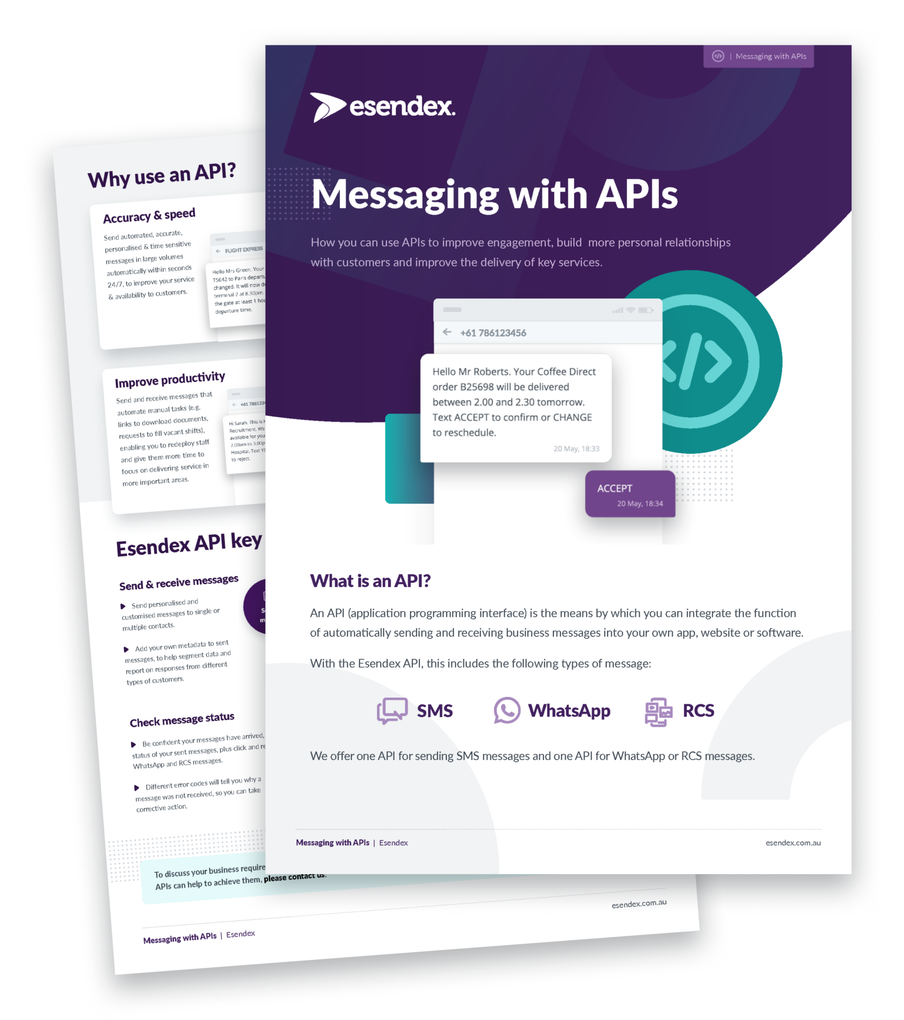 Messaging with APIs product factsheet | Esendex AU